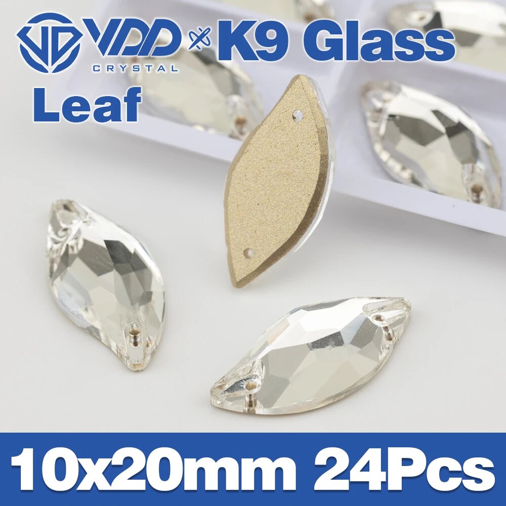 Стразы листок K9 Glass 10x20mm 24шт