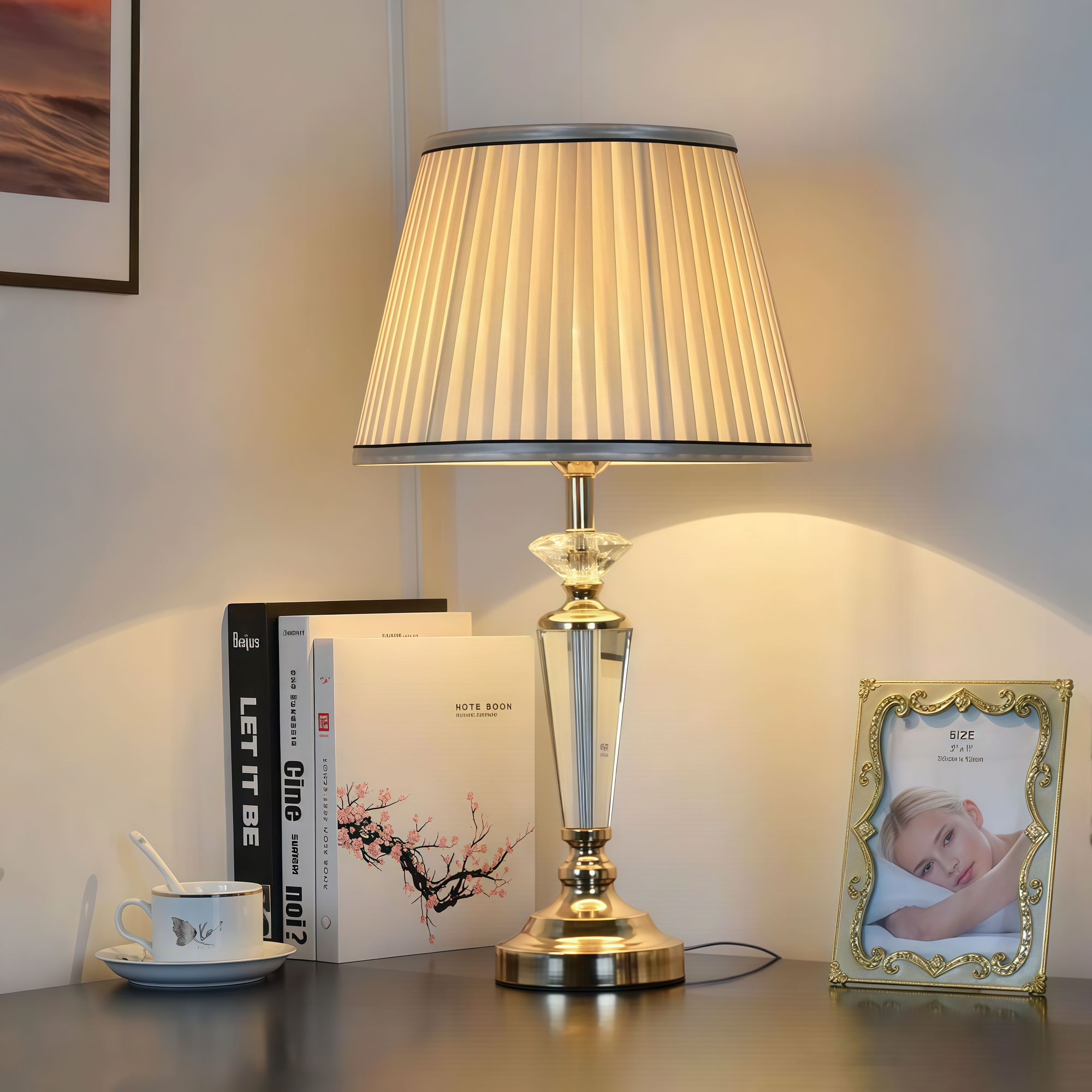 Настольная лампа Clear Lighting, стеклянная, E27, светодиодная