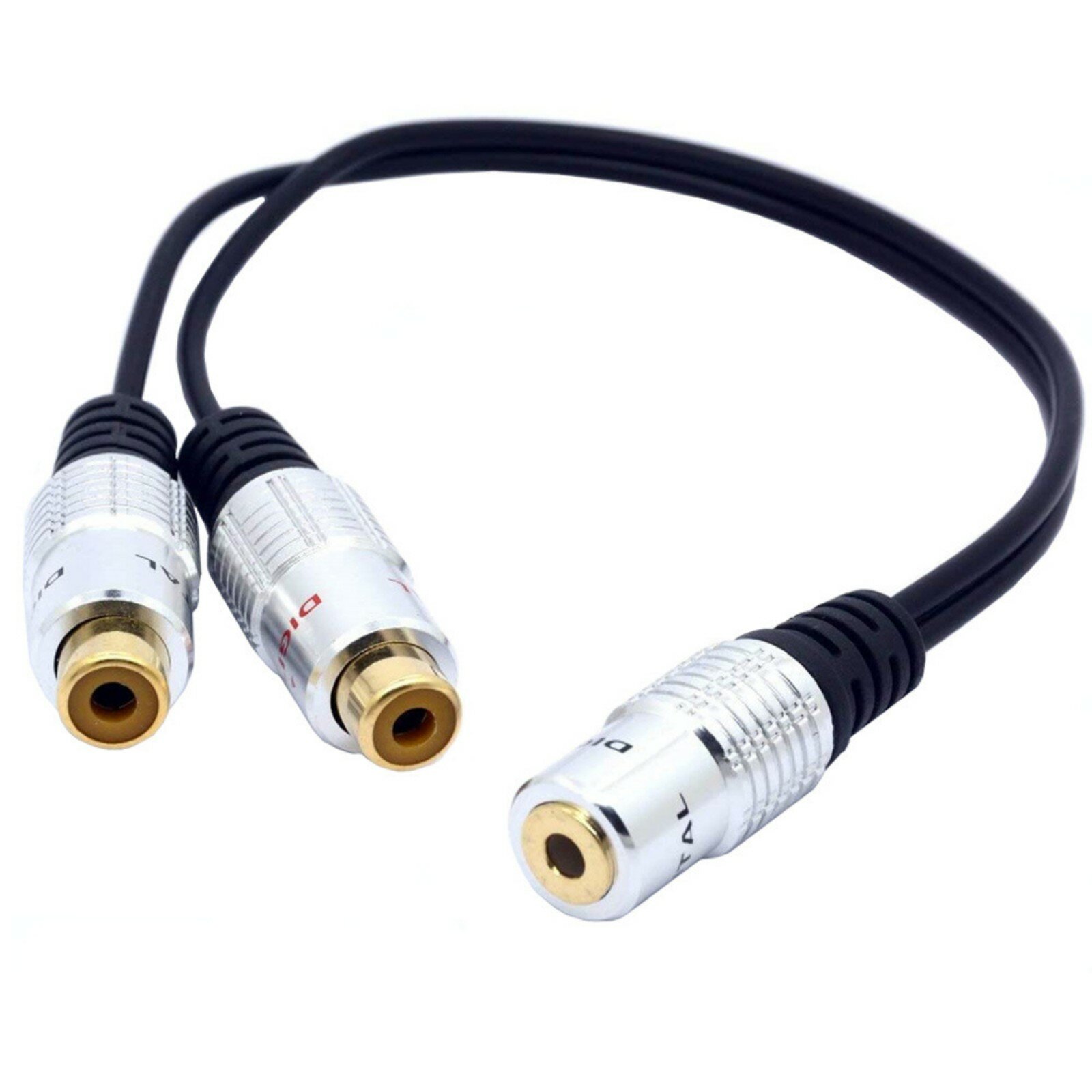 25 см медный кабель 3.5 мм на 2 RCA с позолоченными