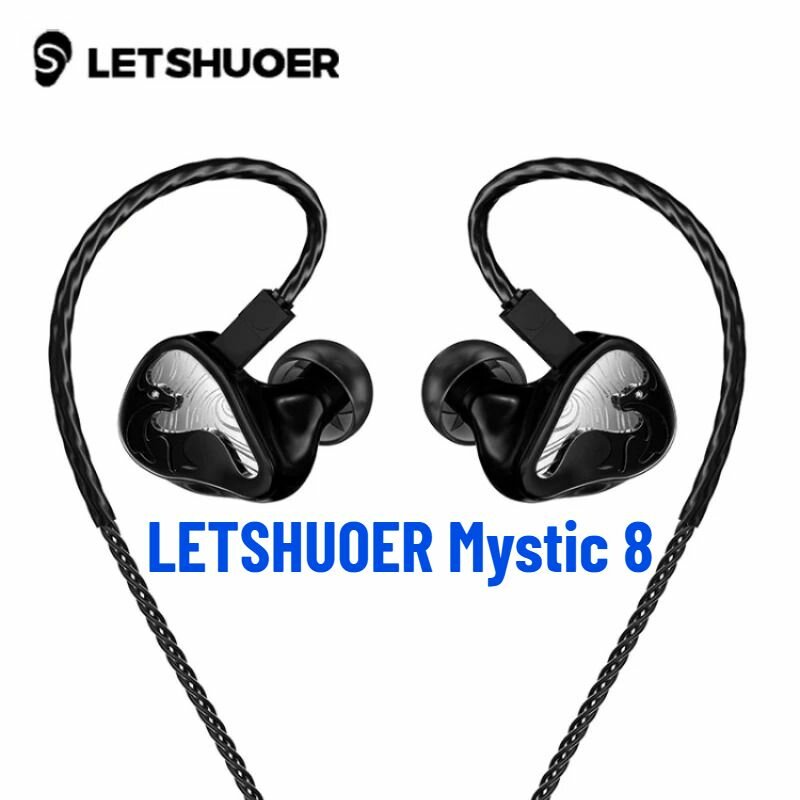 LETSHUOER Mystic 8 Проводные наушники HiFi с 8 динамиками BA, Высокоточный монитор-вкладыш с высоким разрешением