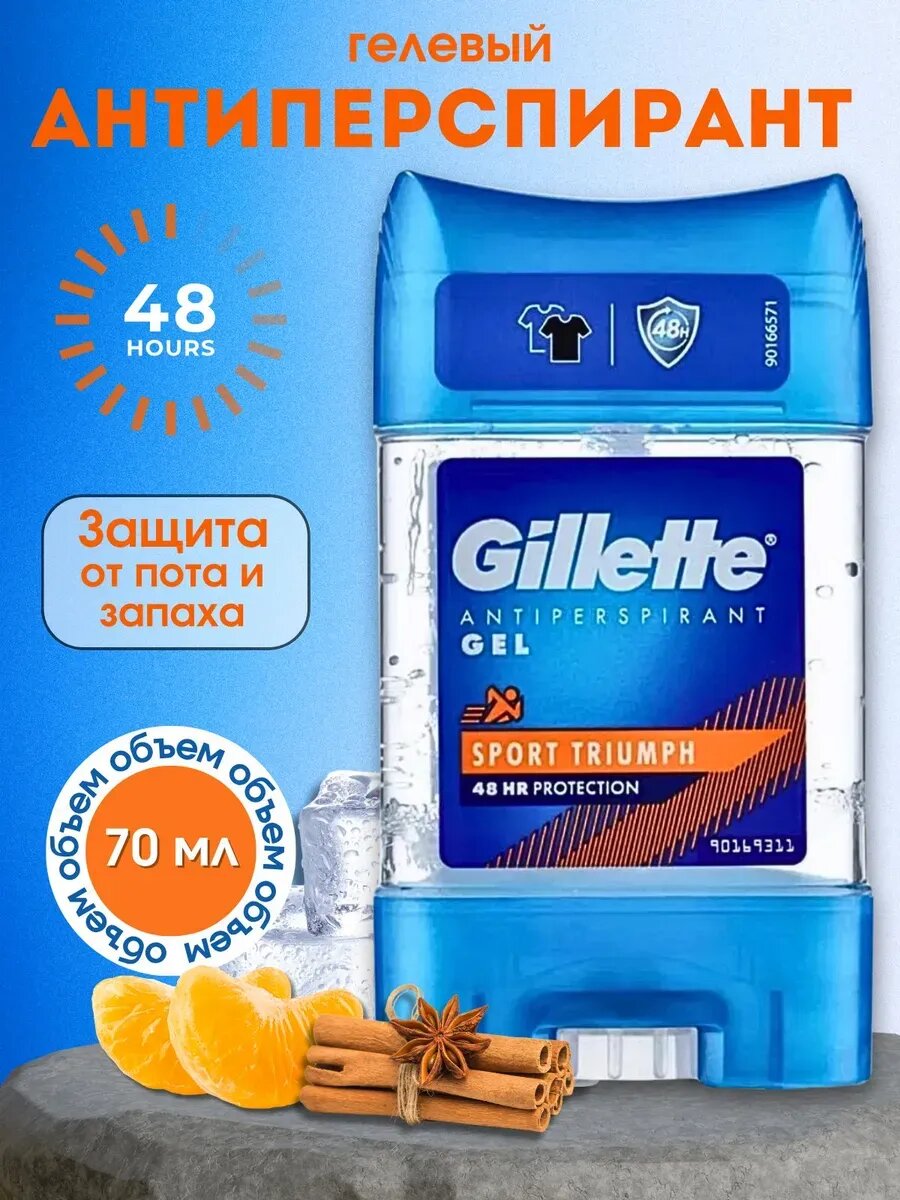 Антиперспирант Gillette Sport Triumph 70 мл, для тела, защита до 48 ч