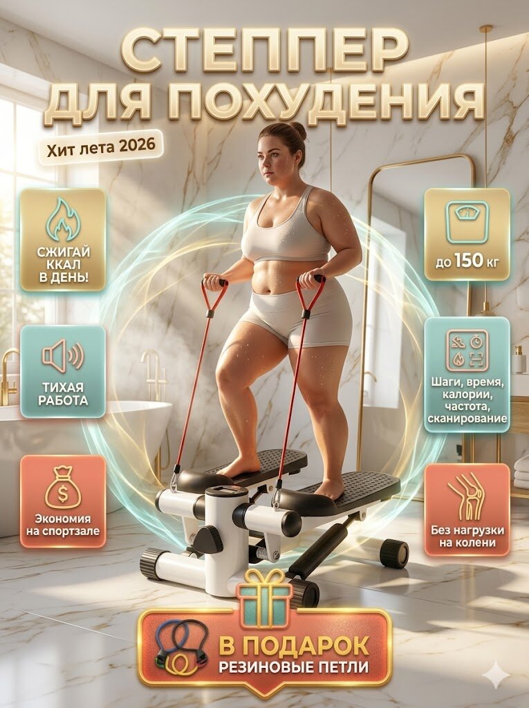 Степпер тренажер для дома 150кг тренажер для похудения для ходьбы