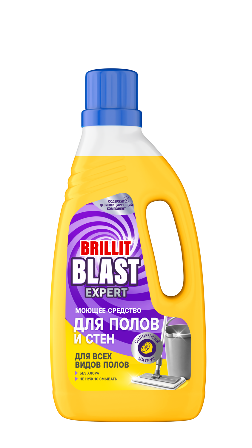 Моющее средство для полов и стен "Brillit Blast Солнечный цитрус", 1000 мл
