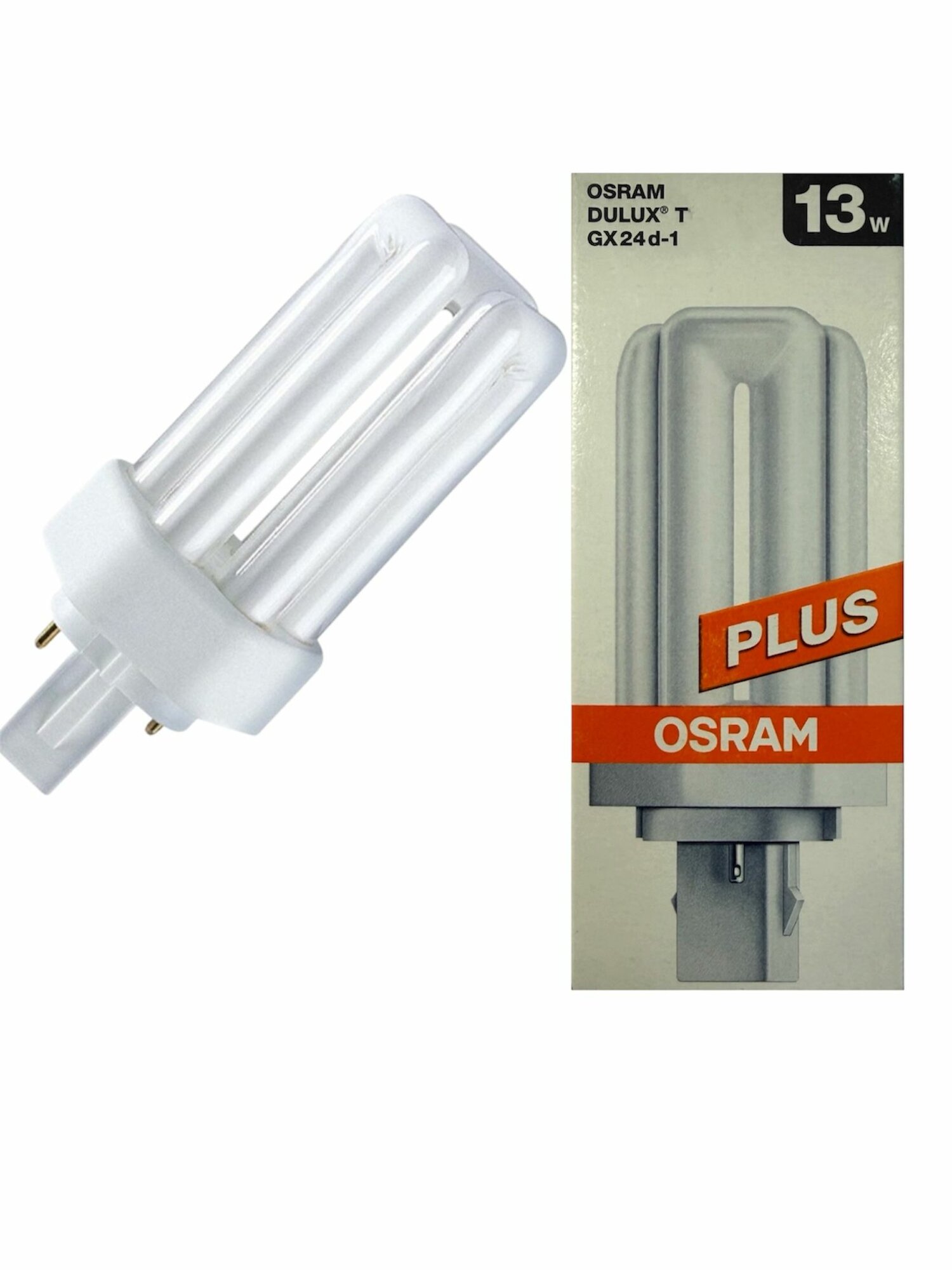 Лампа компактная люминесцентная Osram Dulux T Plus 13W/840 900lm GX24d-1 4000K