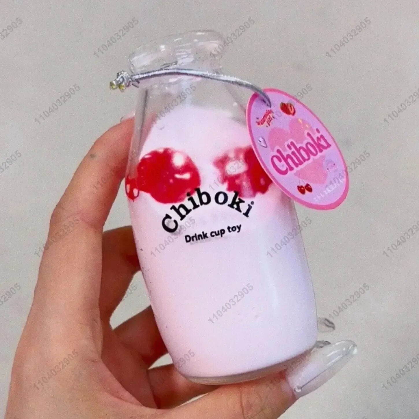 Boba бутылка-антистресс Розовый, Strawberry milk