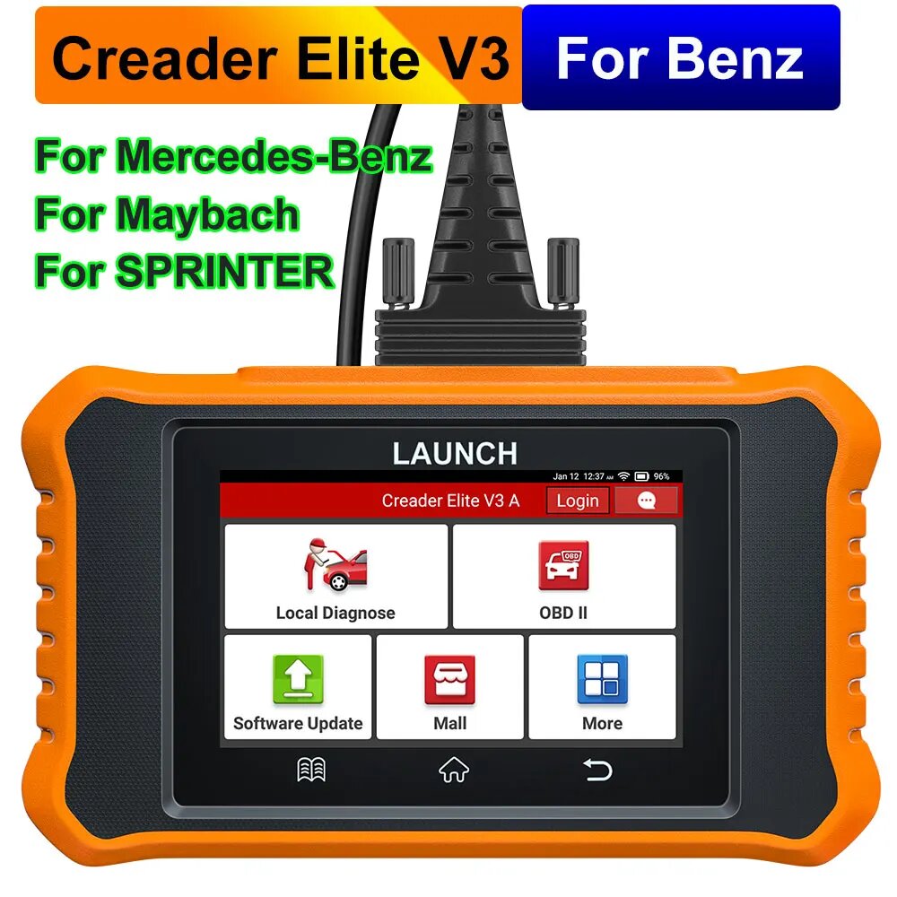 Creader Elite V3 2026 года — полнофункциональный российский автомобильный For BENZ Serial