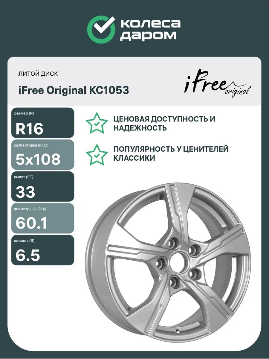 Колесный диск КиК Серия Реплика КС1053 (16_Tiggo 4 Pro) 6.5xR16 5x108 ET33 DIA60.1