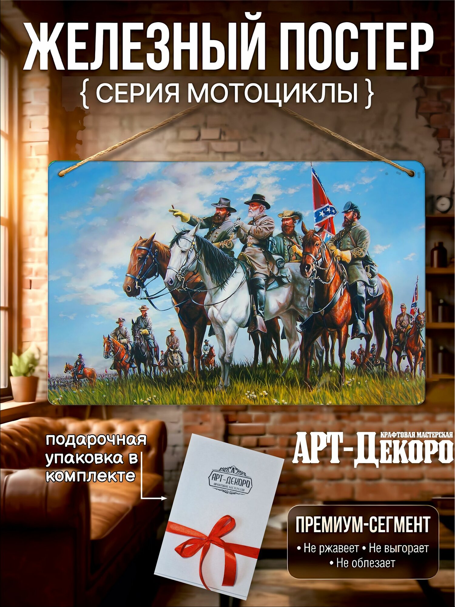 Железный постер Мотоциклы, 20 на 30 см. подарочная упаковка в комплекте