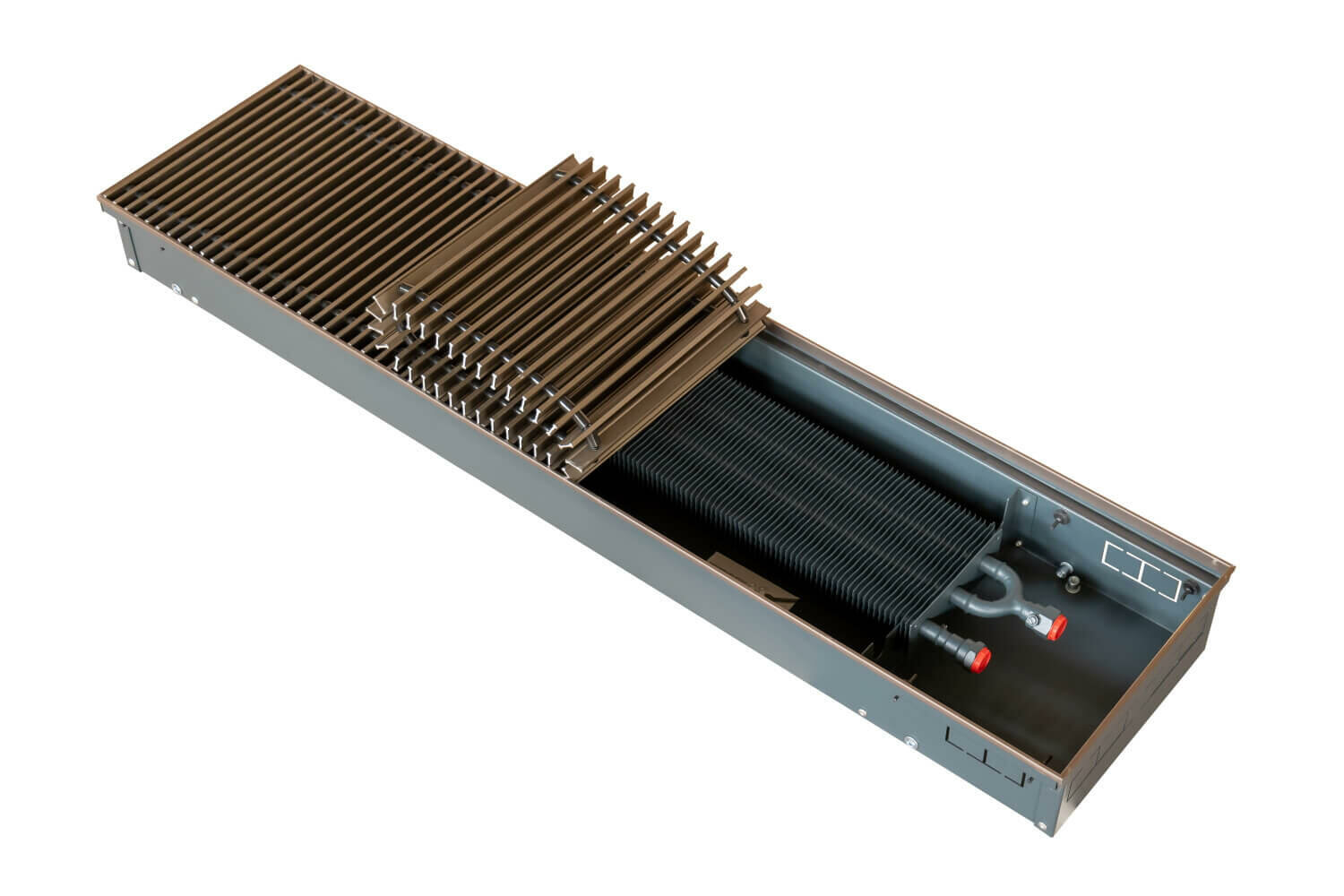 Внутрипольный конвектор Techno Power KVZ 300-85-1600/Б с решеткой цвет бронза