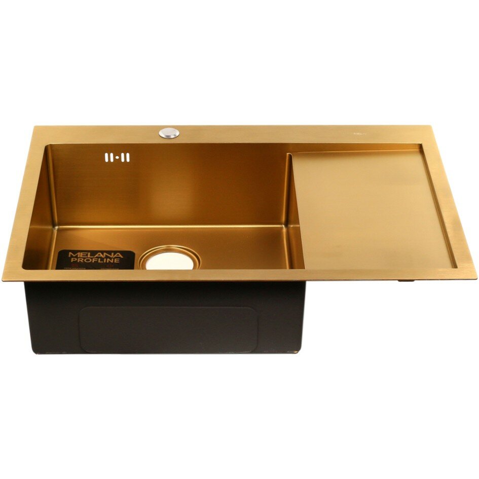 Мойка D7851HG-L MELANA ProfLine 3,0/220 золото врезная прямоугольная левая D7851HG-L