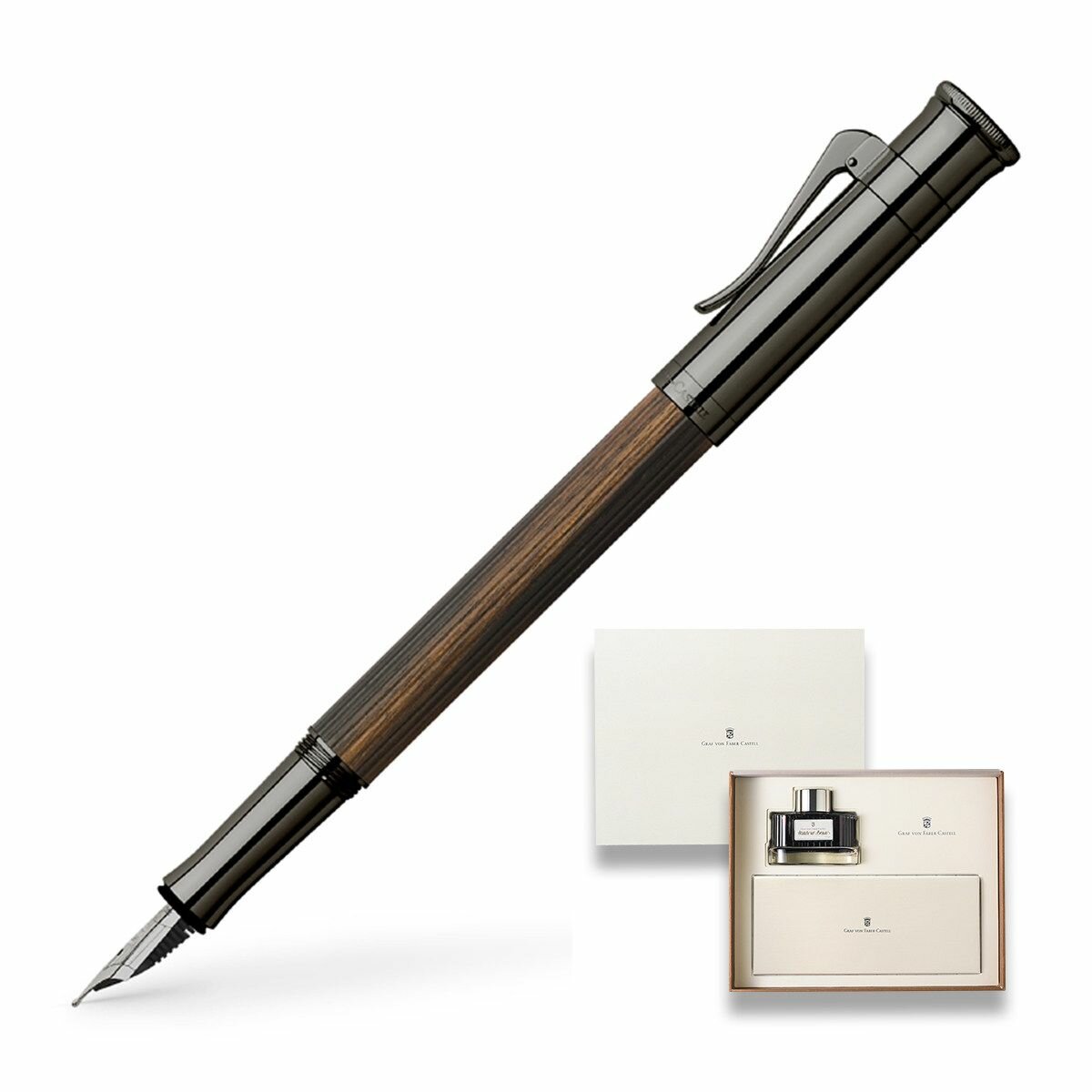 Graf von Faber - Castell Немецкая классическая ручка 18 кг. Золотое перо Высококачественная чернильная коробка