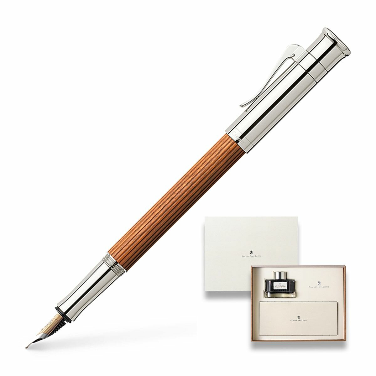 Graf von Faber - Castell Немецкая классическая ручка 18 кг. Золотое перо Высококачественная чернильная коробка