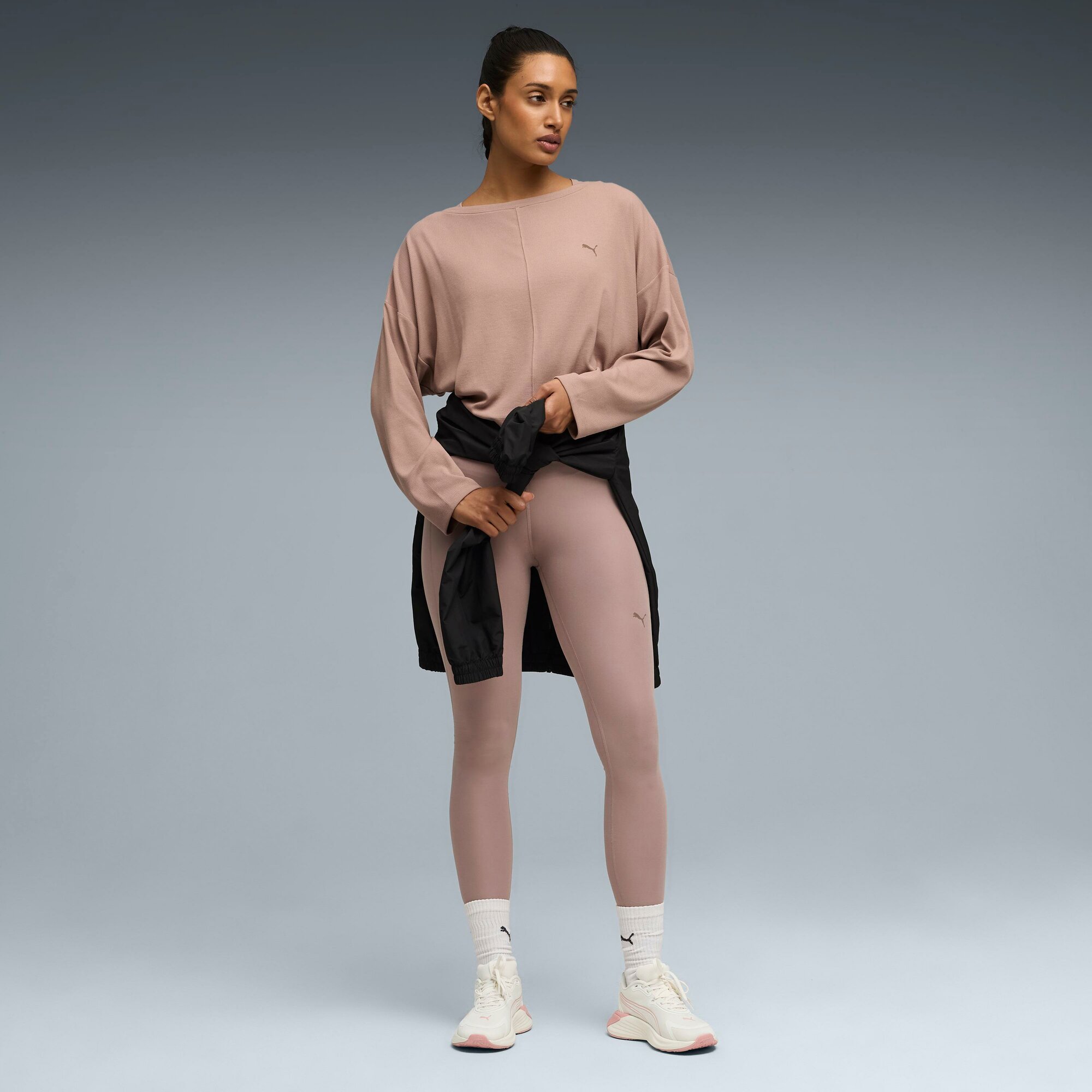 Лонгслив спортивный PUMA Cloudspun Rib Slouch LS, размер L, , пудровый — фото 1