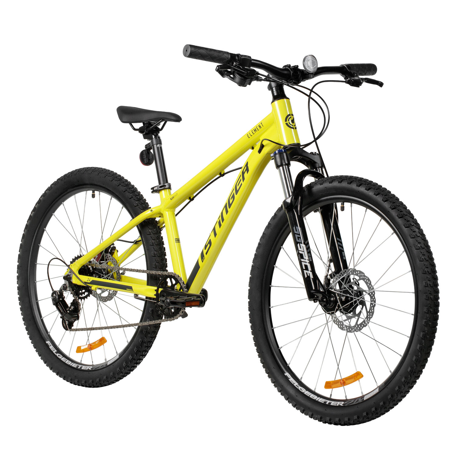Горный велосипед Stinger Element, 24", алюминий 6061, пружинно-масленая вилка, 7 скоростей