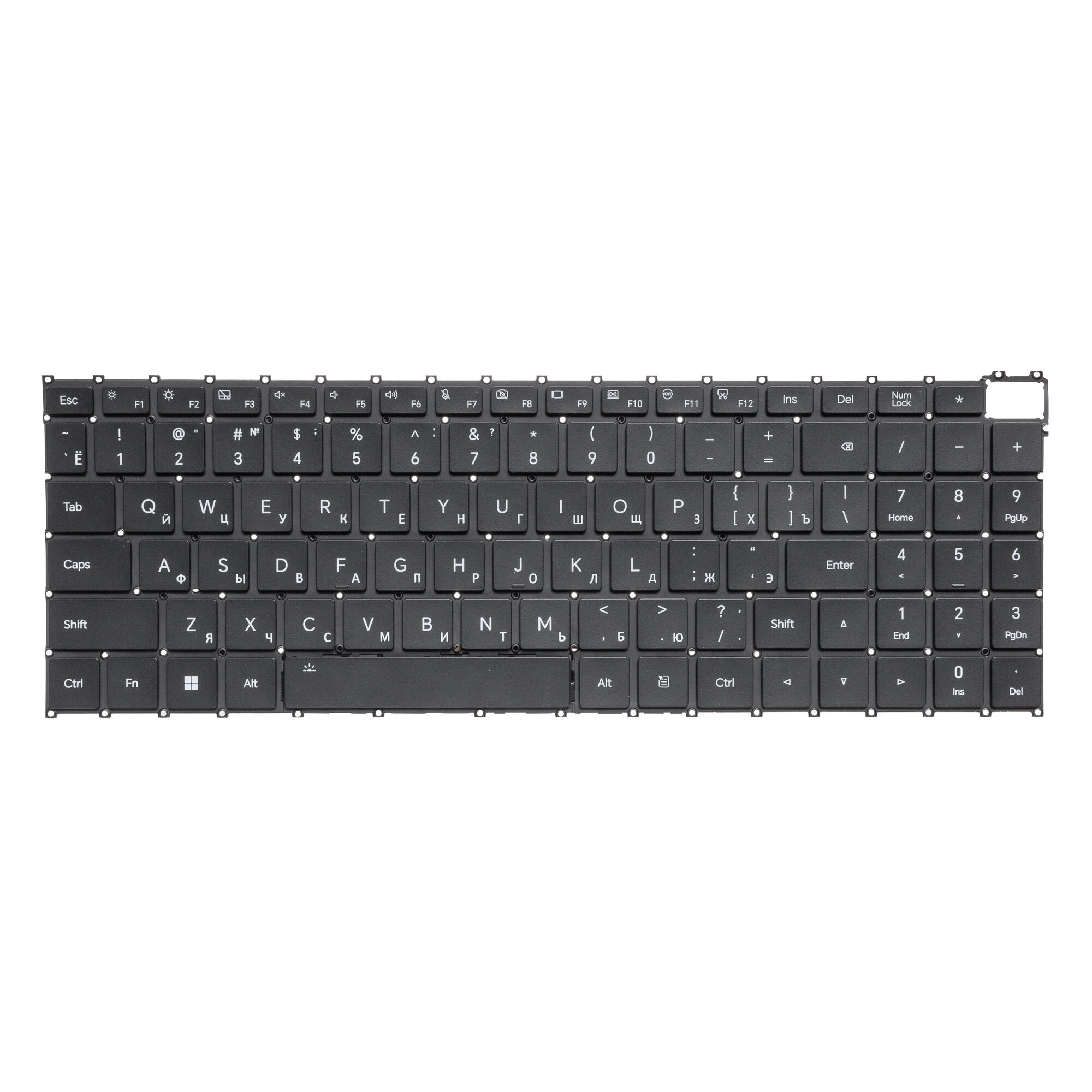 Клавиатура с подсветкой для ноутбука Honor MagicBook X16 BRG-565 / Honor MagicBook X16 BRG-385 / Honor MagicBook X16 BRN-H56 / Honor MagicBook X16 GOH-X / Honor MagicBook X16 BRN-F56 - черная
