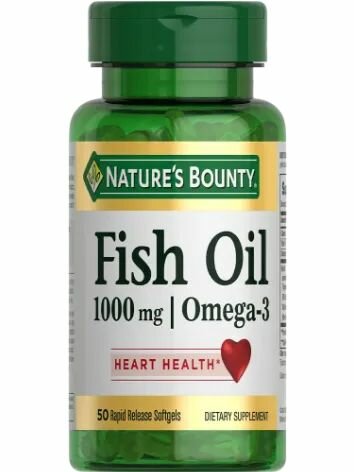 БАД Nature's Bounty Капсулы "Рыбий жир 1000 мг", 50 шт.