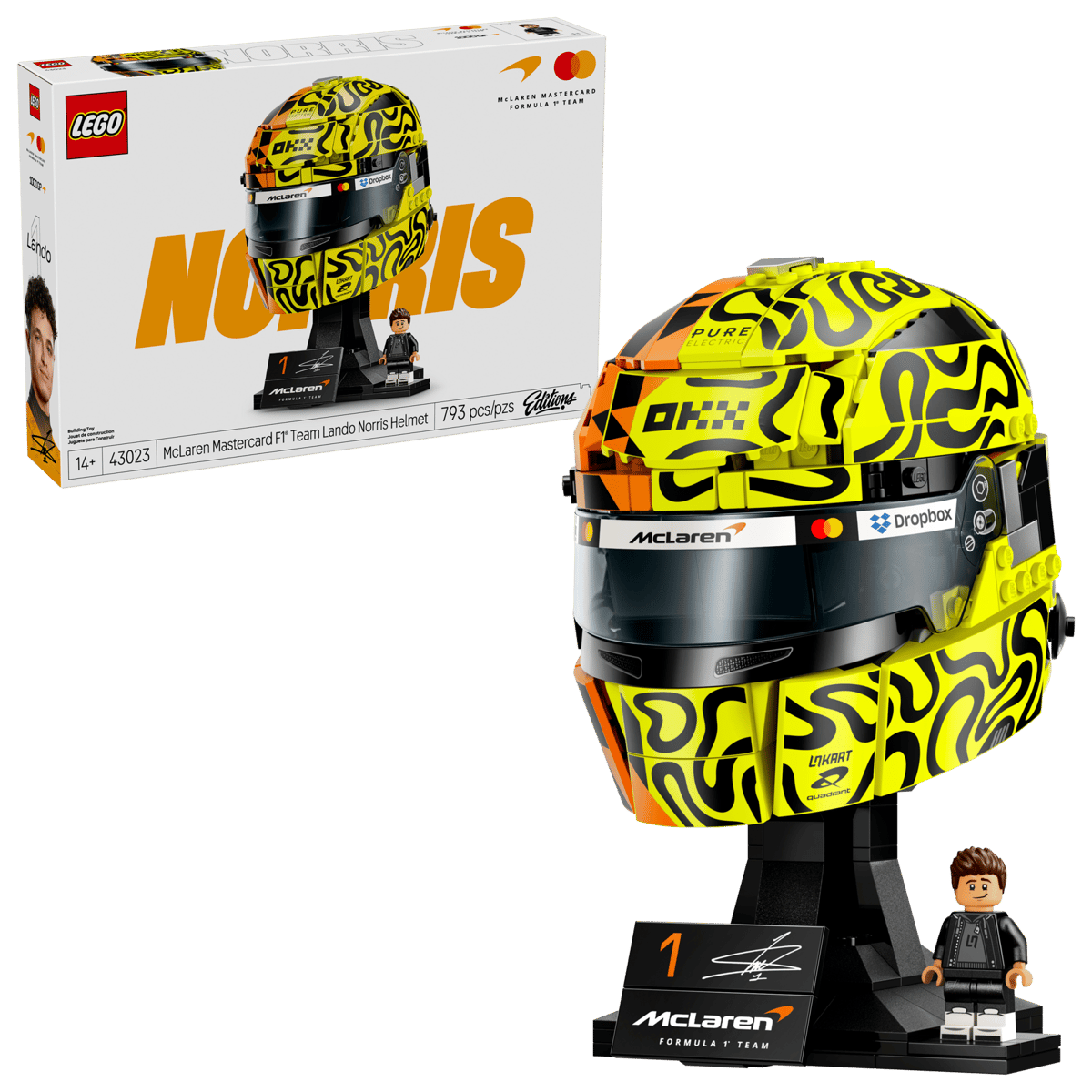 Конструктор LEGO Editions 43023 Шлем Ландо Норриса из команды McLaren Mastercard F1, 793 дет.