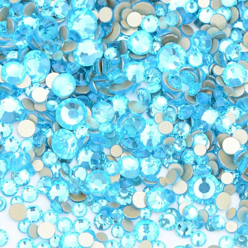 JUNAO Стразы для декорирования 1400 шт. Голубой, Aquamarine