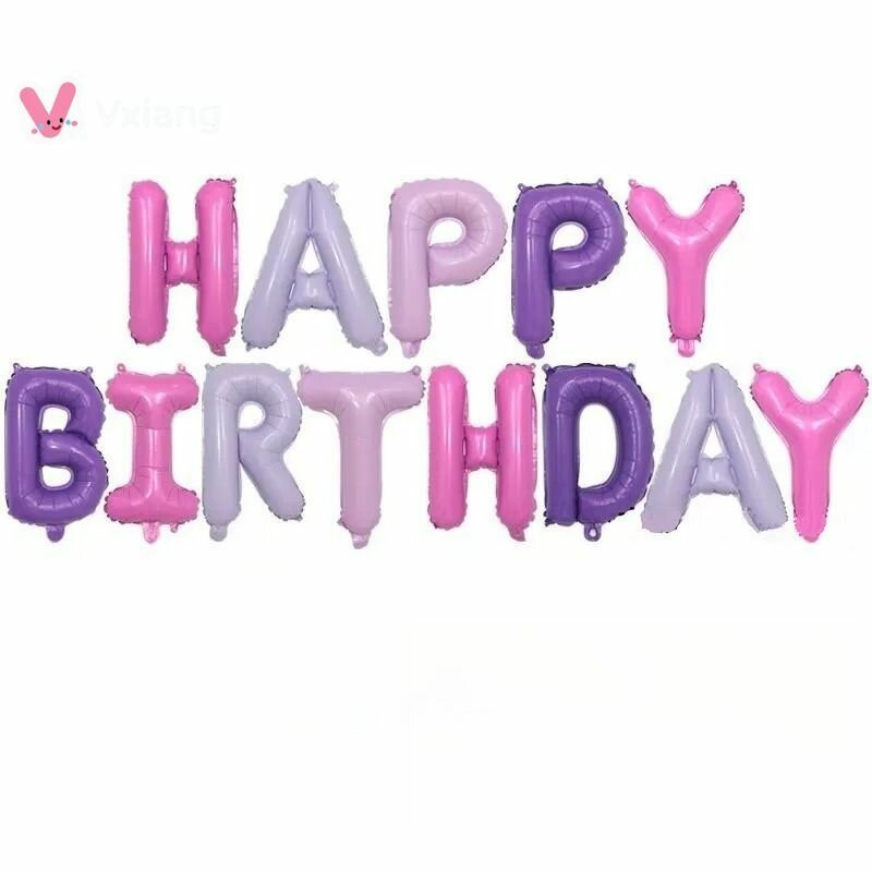 Радужные фольгированные буквы "Happy Birthday" 16 дюймов