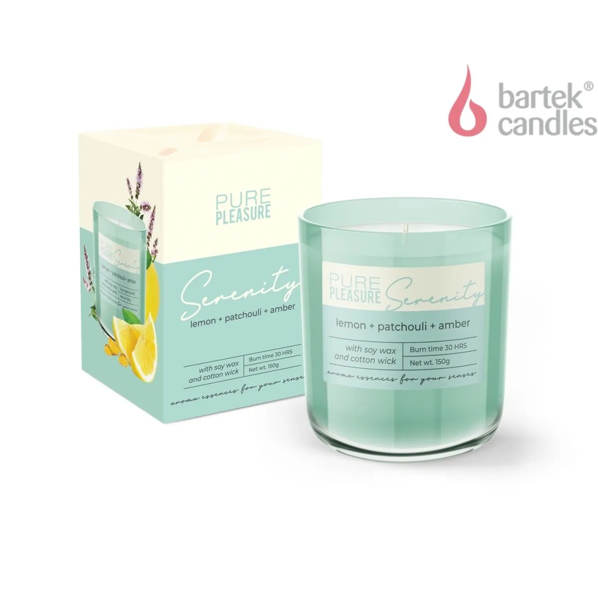 BARTEK Арома-свеча "Pure Pleasure" SERENITY 150g