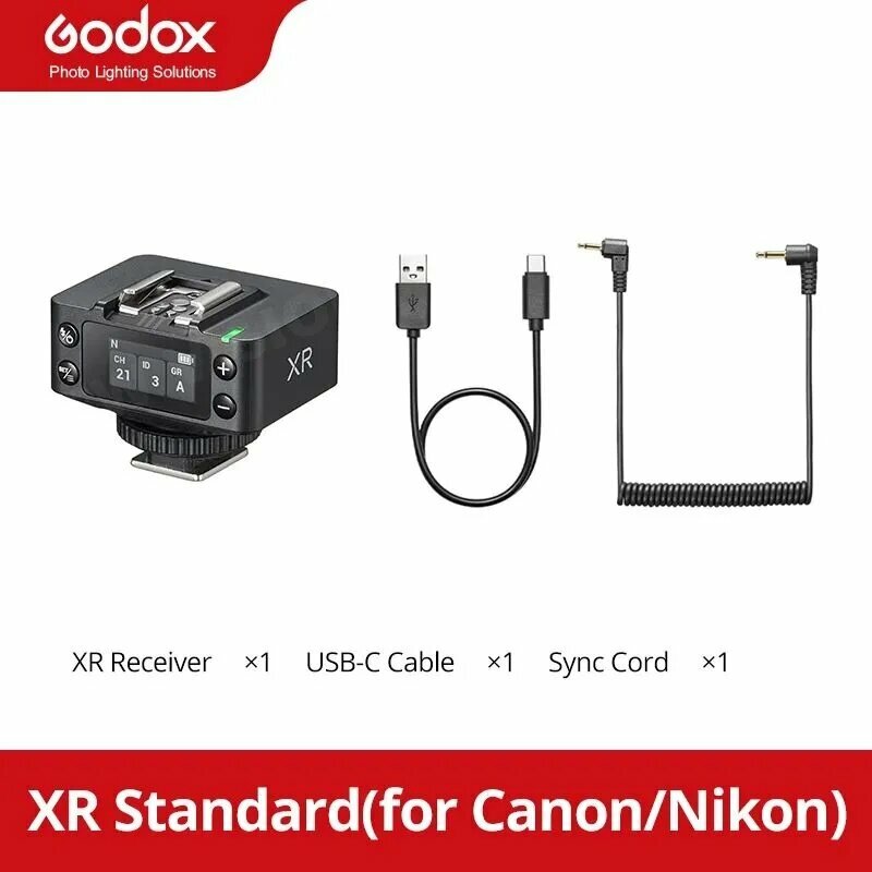Godox XRS XR TTL Беспроводной приемник 2,4 ГГц Со встроенной синхронизирующей вспышкой камеры и цветным экраном для Sony Canon Nikon