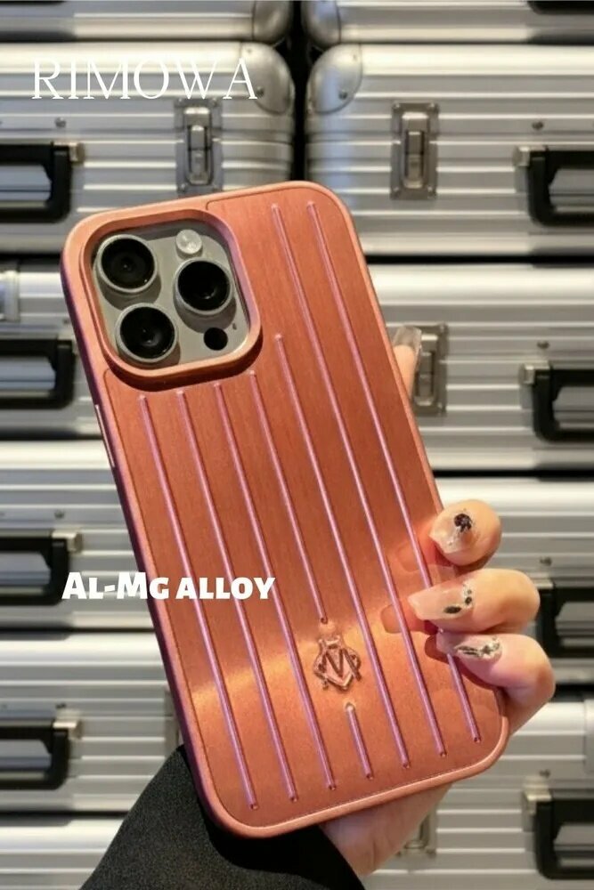 Алюминиевый чехол RIMOWA для iPhone 16 Pro Max в стиле чемодана c