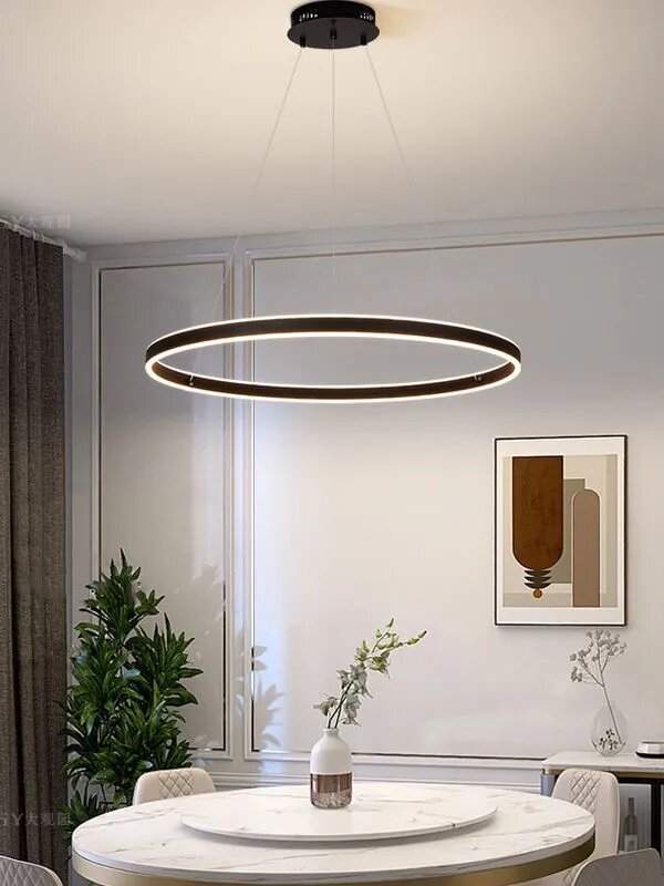 Calester Люстра, LED, 30 Вт, алюминий, акрил, железо, черный, белый, 400x400 мм