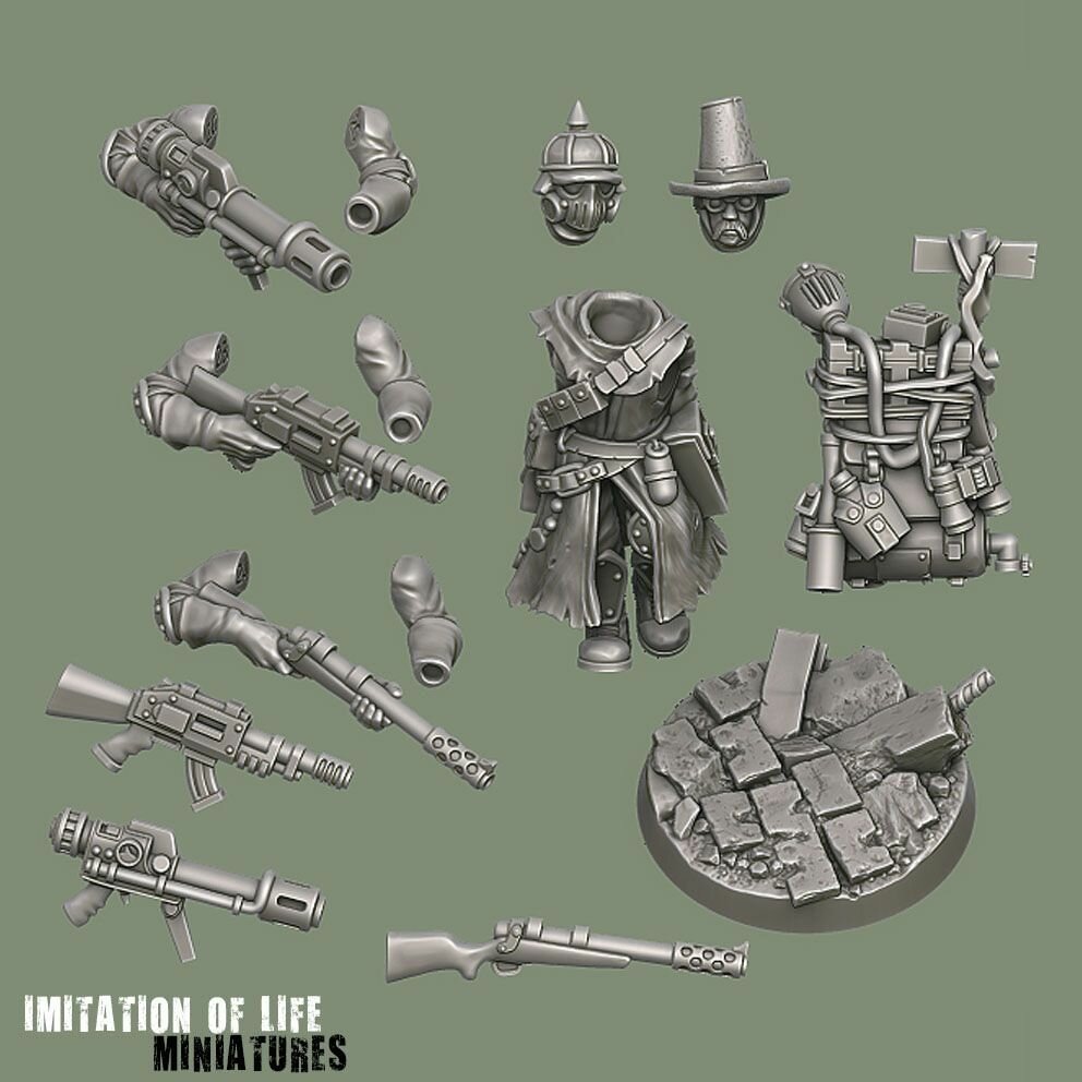 Tavish the Mercenary Modular Post Apocalyptic. С подставкой. Warhammer 40.000