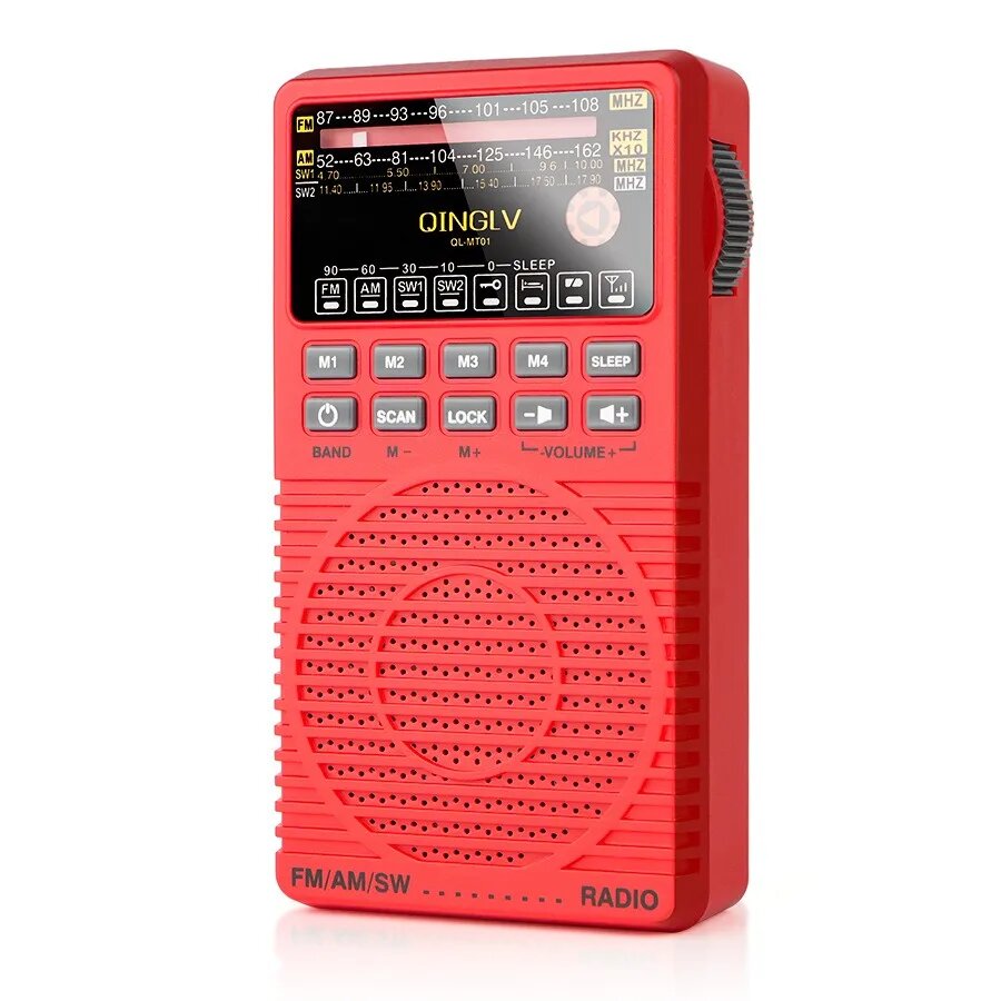 Портативное радио JINSERTA FM/AM/SW Красный, Red
