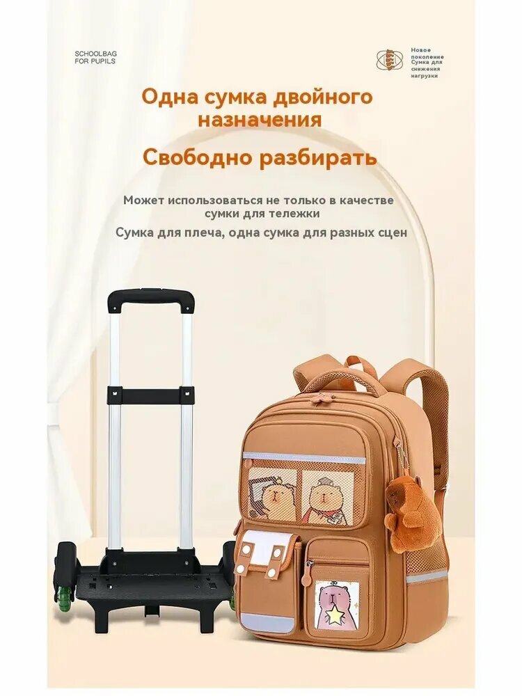 Вместительная школьная сумка-рюкзак ортопедическая для учеников начальной и средней школы — фото 1