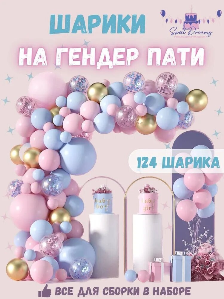 Набор воздушных шаров для гендер пати
