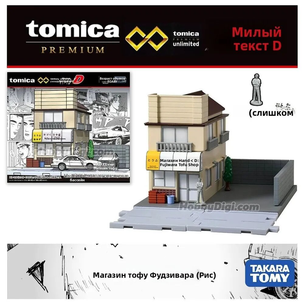 Tomica Premium Unlimited 1:64 Легендарный Toyota AE86 Sprinter Trueno (Initial D) - машина Тофу-магазина Фудзивары (модель для коллекции, литая, с открывающимися дверями)
