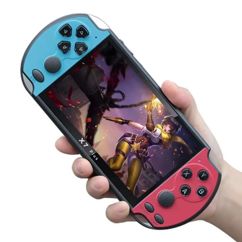 Портативная игровая консоль PSP с двойным джойстиком, экран 5.1 дюйма HD, игровая консоль x7 plus