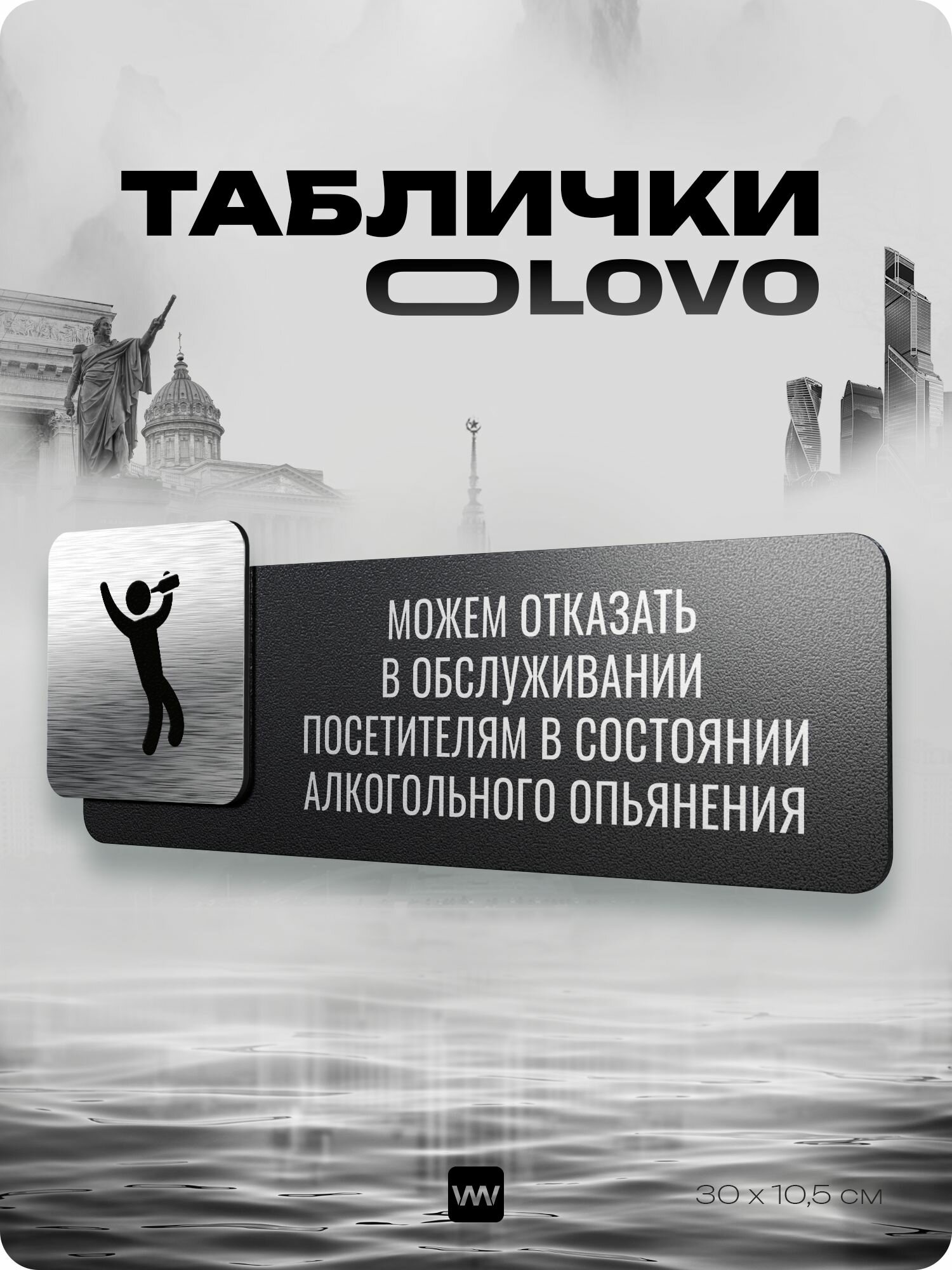 Табличка "Обслуживание посетителей" на дверь, для офиса, общественного места, OLOVO/олово SLV, Айдентика Технолоджи