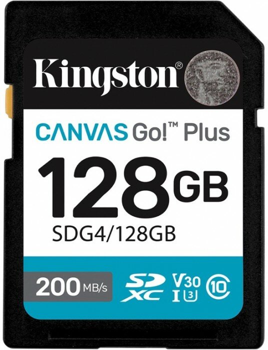 Карта памяти SDXC 128Gb Kingston SDG4Gb/128Gb Canvas Go! Plus V30 w/o adapter