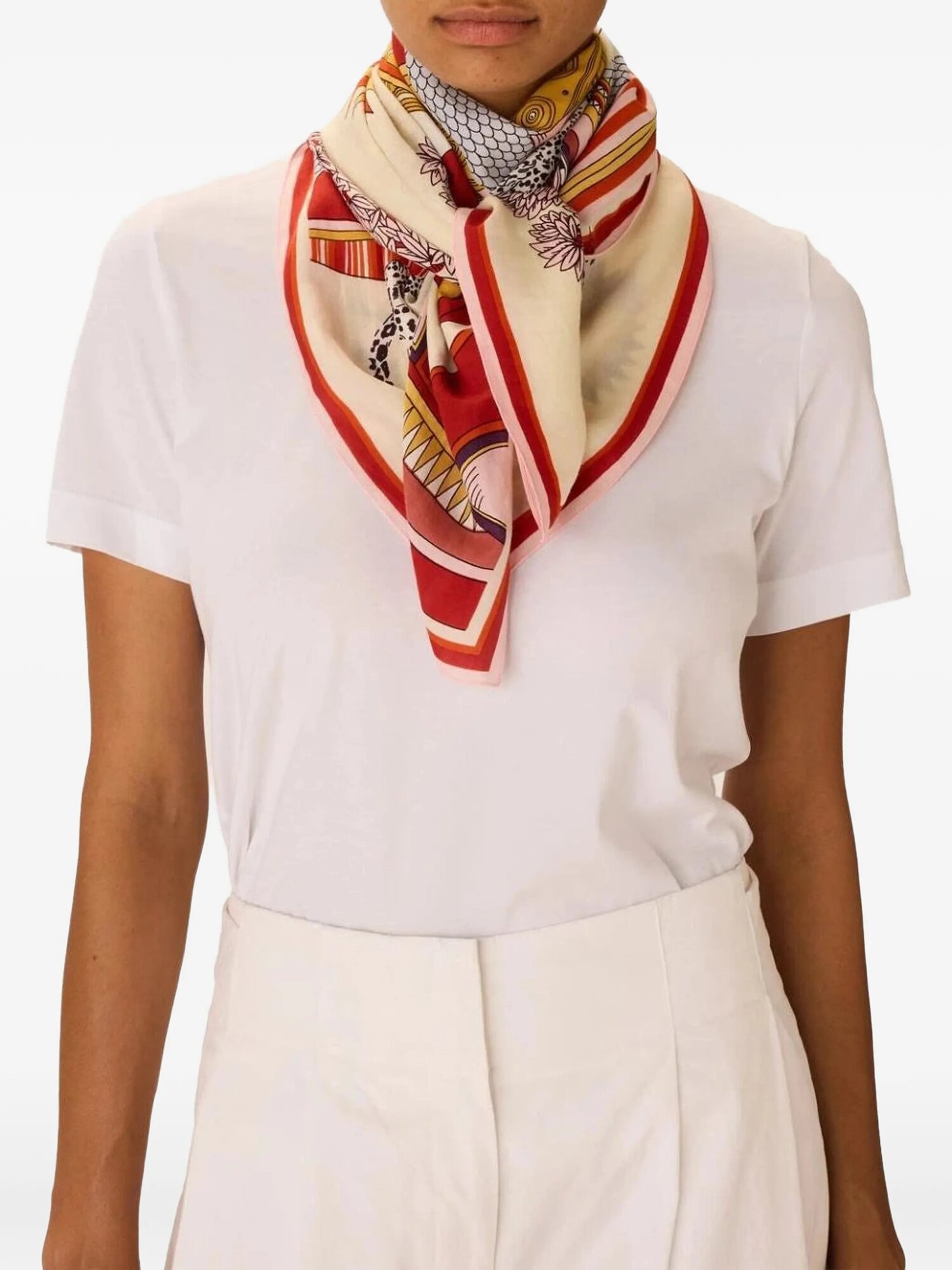 Шарф  Graphic-print square scarf для девочек, разноцветный — фото 1
