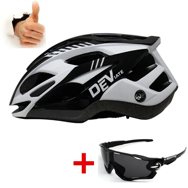 Велошлем DEV Ciclismo MTB черный + очки