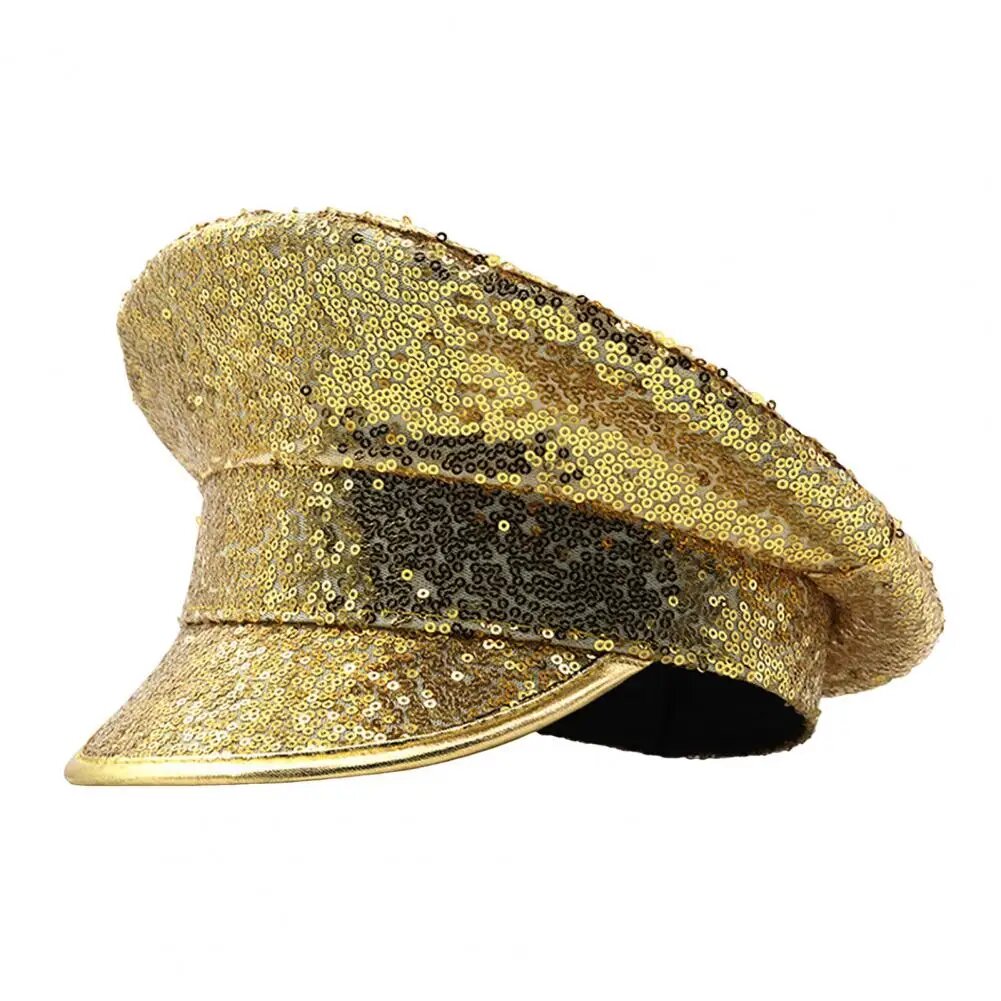Шляпа с блестками Golden, коричневая