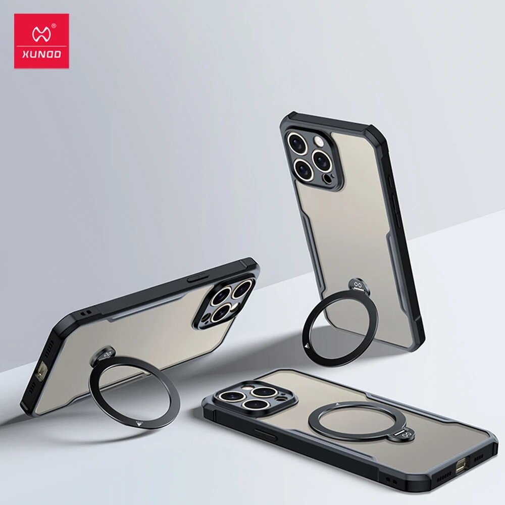 Xundd для iPhone 16 Pro Max для iPhone 16 Pro 16 + 15 Pro Max Чехол с магнитной подставкой 360 ° Вращающийся держатель подушки безопасности противоударный чехол