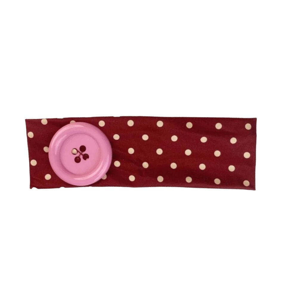 Повязка на голову Ins Style в горошек из полиэстера Розовый, Red-Pink