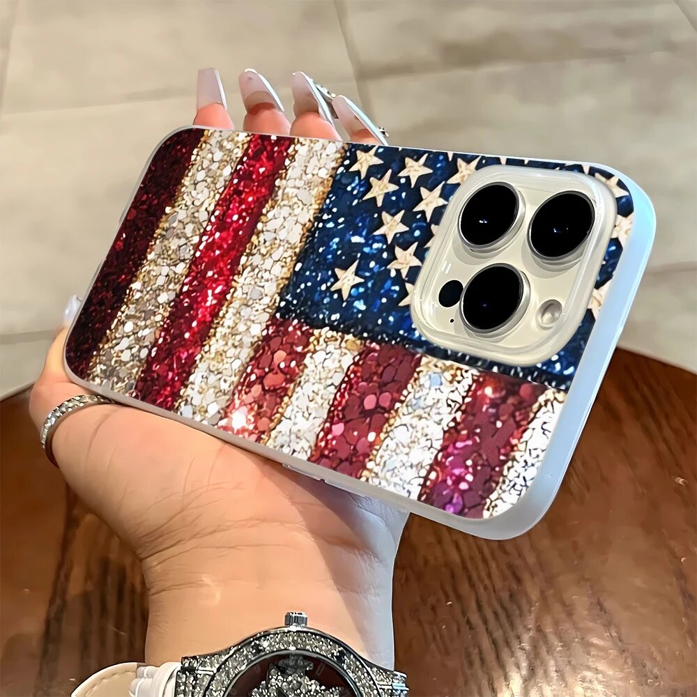 Чехол с флагом США для iPhone 17 Pro Max 16 15 14 13 12 11 Pro Max, защитный чехол из ТПУ, простой резиновый чехол-протектор