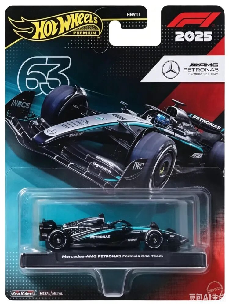 Машинка Хот Вилс premium F1 Мерседес Mercedes AMG Formula 1 team NO.63 HRV11 26J