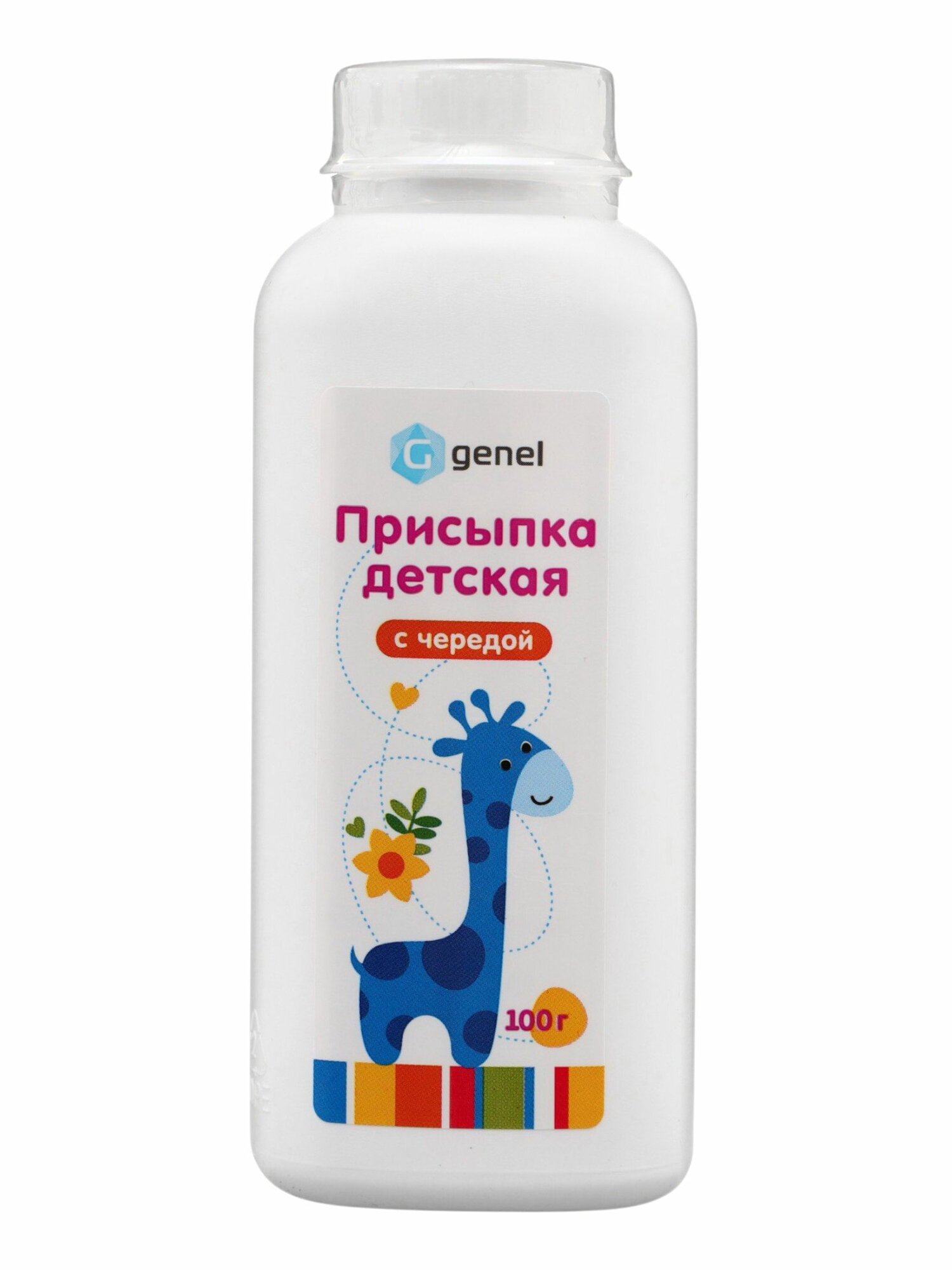 Присыпка детская "Звери", с чередой, 100 г, размер упаковки: 5 x 3.5 x 12.7 см.