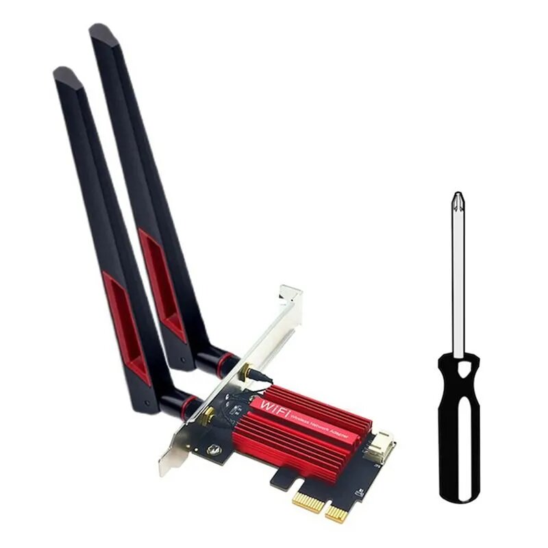 (K N E X) Беспроводной сетевой адаптер WiFi 7 BE200 Pro PCie + антенна 10 дБ BT5.4, трехдиапазонный 2,4G/5G/6 ГГц WiFi-карта совместим с Win11