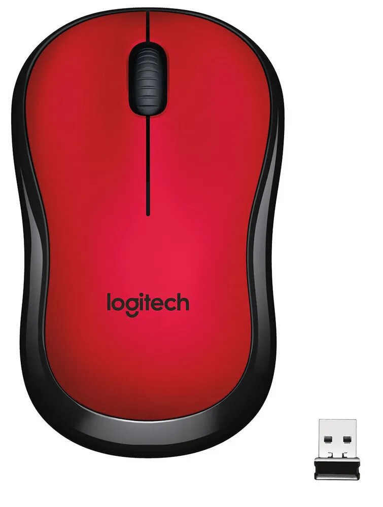Logitech Мышь беспроводная M220 Silent, красный