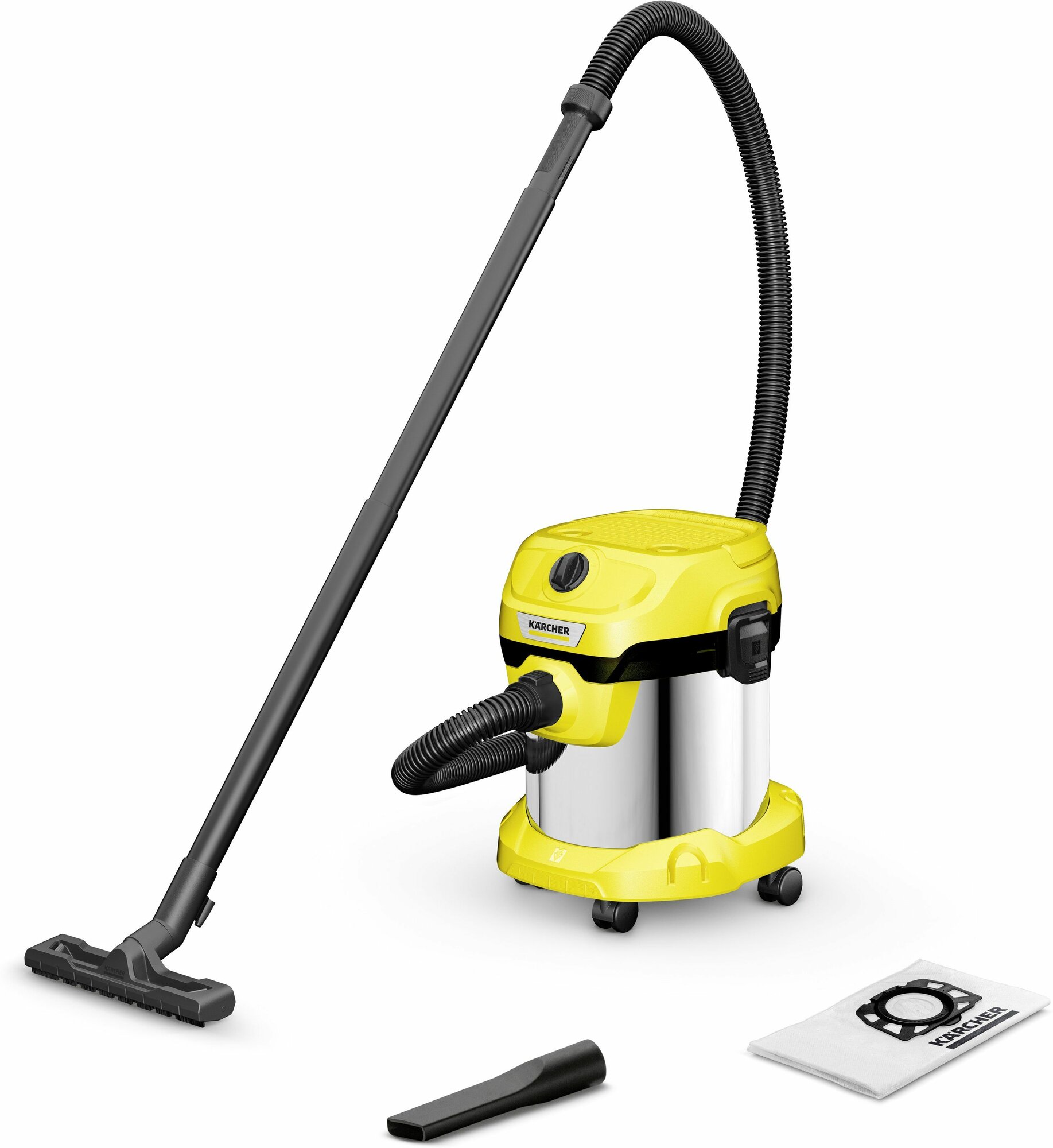 Пылесос Karcher WD 2 Plus S V-15/4/18 1000Вт (уборка: сухая/сбор воды) желтый