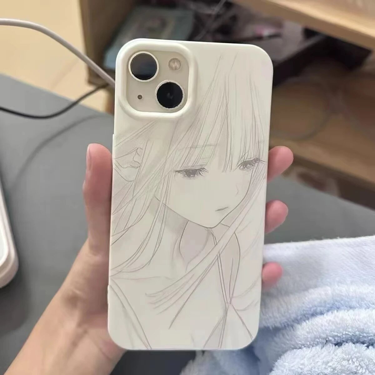 Противоударный чехол для телефона с аниме-дизайном для iPhone 17 Pro iPhone17 Про, Белый, Image G