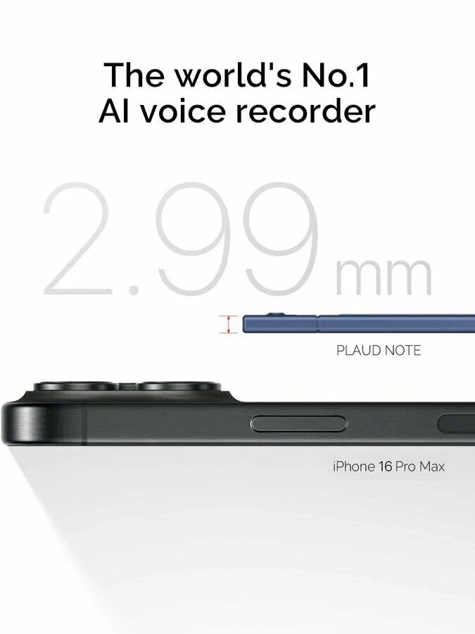 Компактный диктофон с искусственным интеллектом Plaud Note Navy ( Blue / Синий ) — фото 1