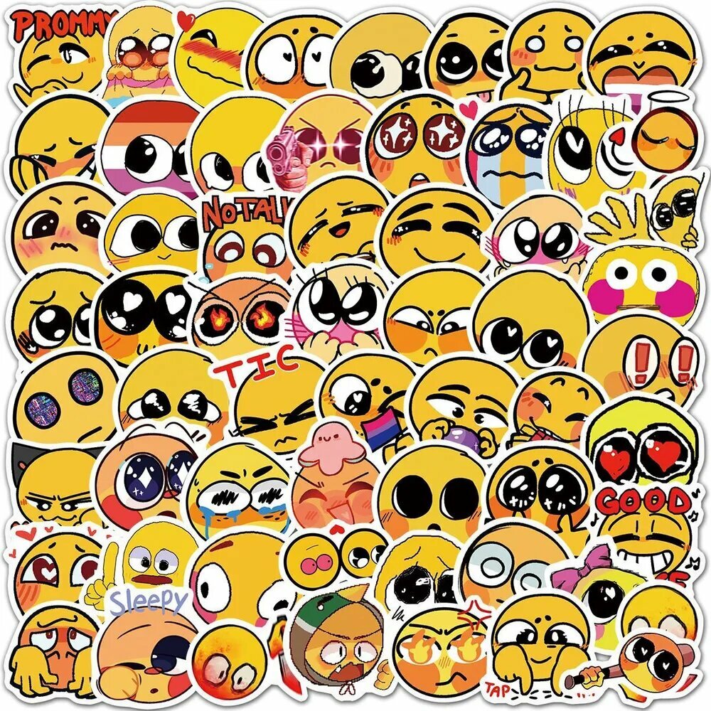 Большой набор стикеров эмоции Emoji / стикеры смайлы, 100 шт