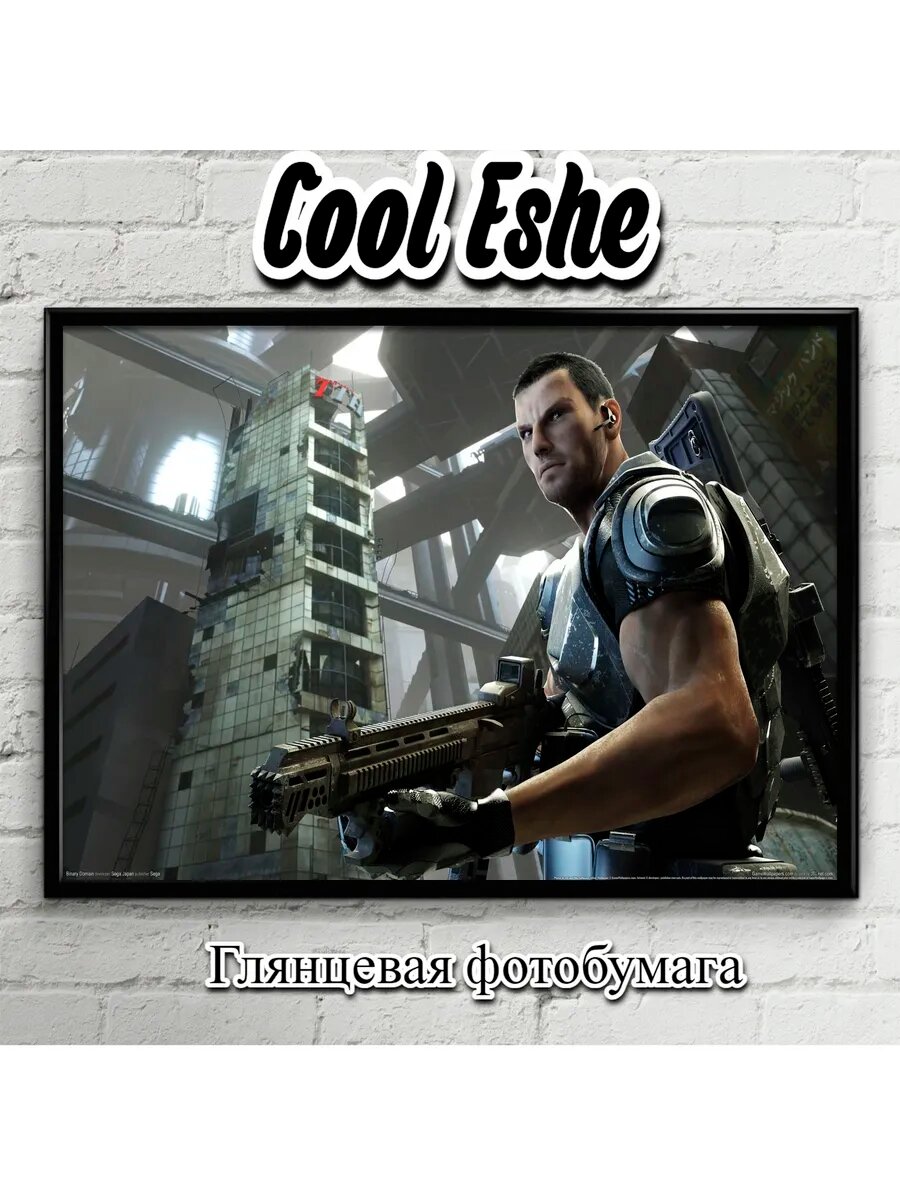 Плакат "Шутер Binary Domain, заставка" А1
